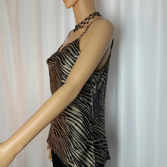 OLM | Tops | Nwtolm Tiger Print Spagetti Straps Cowl Neck Sz M | Poshmark